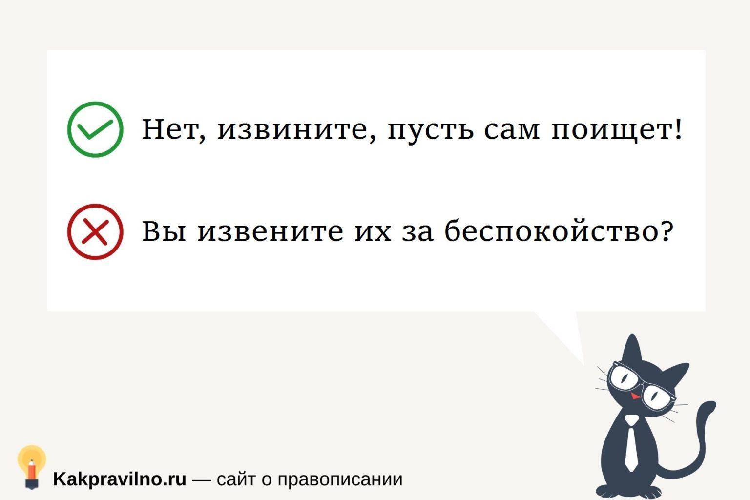 Извините: как правильно пишется